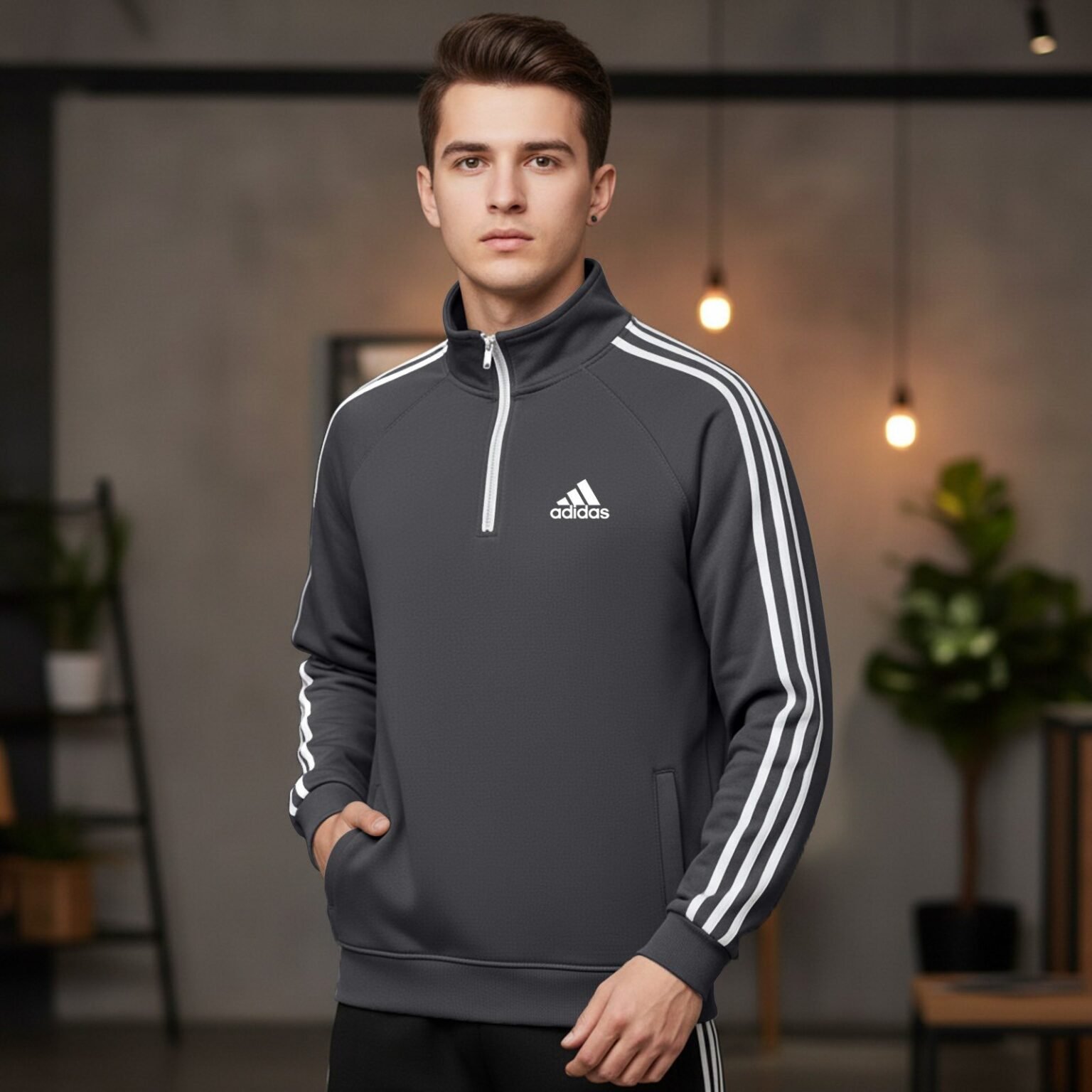 Premium Men’s Zip sweatshirt (Coffee) – ABS Fashion